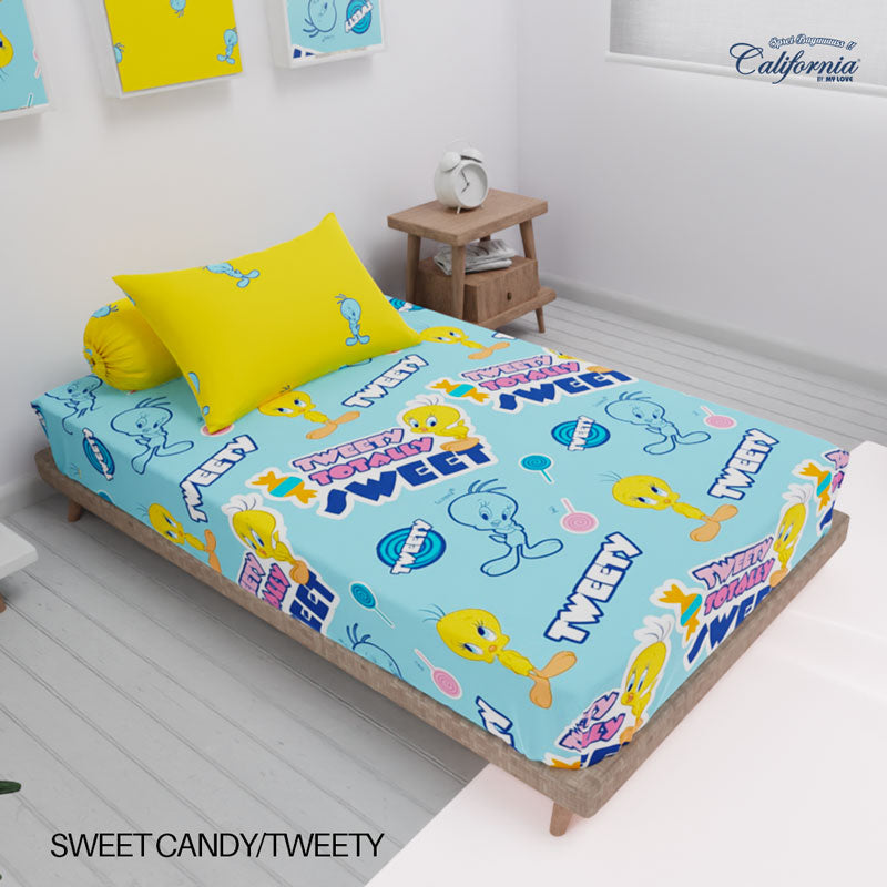 Sprei California Fitted - Sweet Candy/Tweety | My Love Bedcover